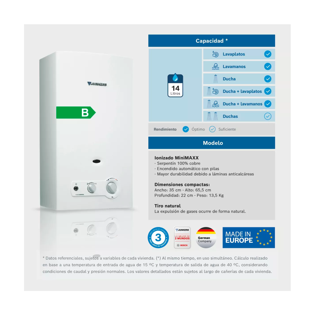 Calefón de Tiro Natural Junkers WR14-2 B23 - Viverebene